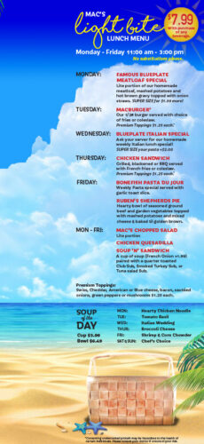 Lighthouse Point Menus - Bonefish Macs