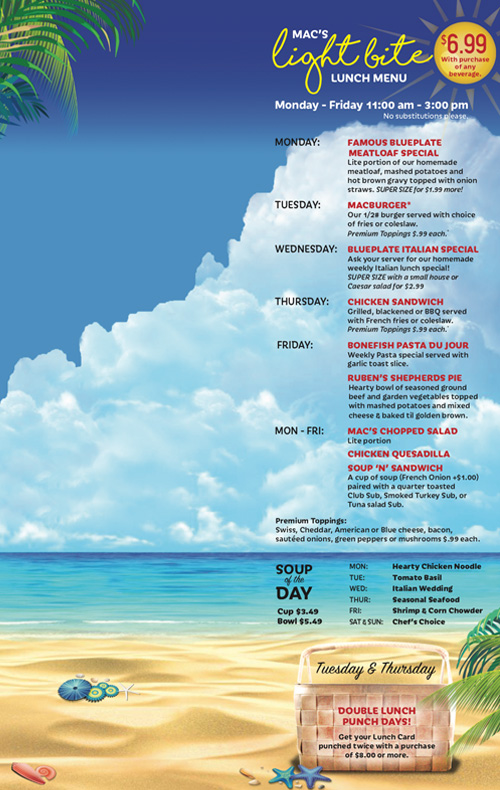 Lighthouse Point Menus - Bonefish Macs